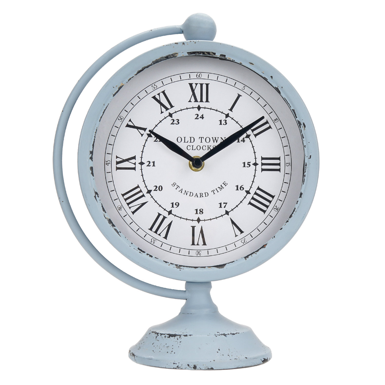 Mike & Melissa Vintage Roman Dial Analog Metal Quartz Tabletop Clock ...