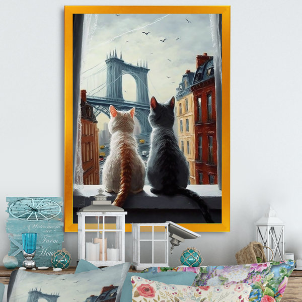 Wildon Home® Two Cats In The City I Two Cats In The City I - Print on ...