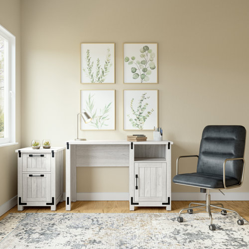 Sand & Stable Robby Modern Farmhouse White Computer Desk & Reviews ...