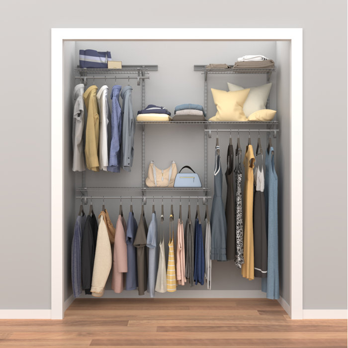 ClosetMaid ShelfTrack 48" W - 72" W Closet System Starter Kit & Reviews ...