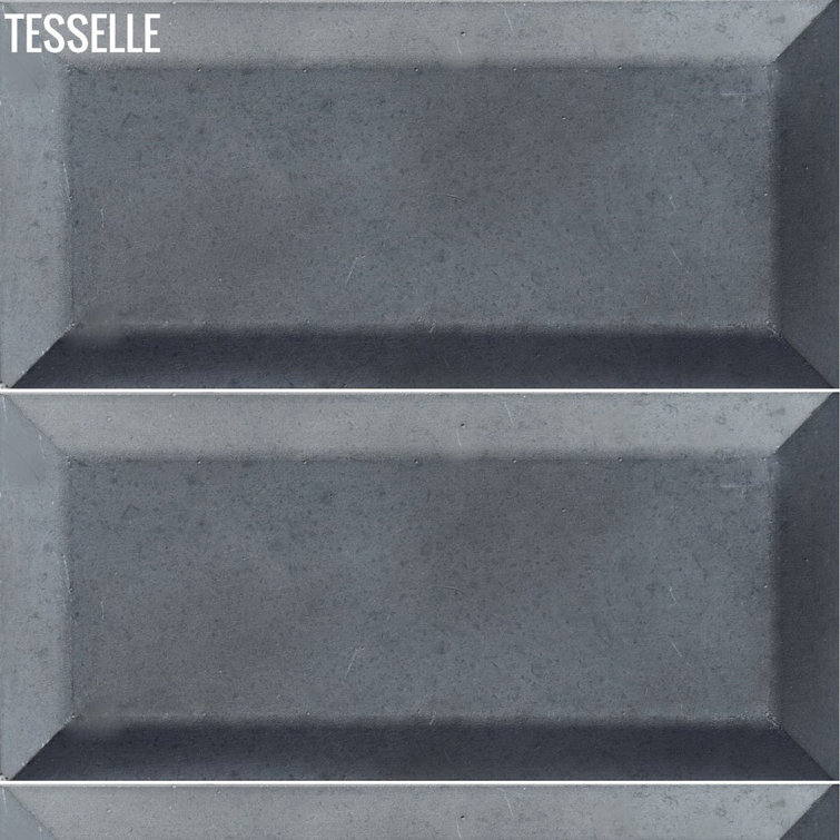 Tesselle Sonia 3" x 6" Beveled Cement Concrete Look Wall Tile | Wayfair