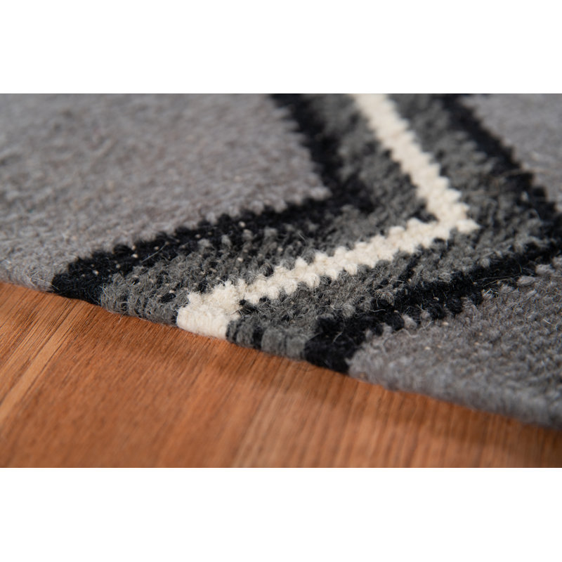Union Rustic Oneil Handmade Flatweave Wool Dove Gray Rug | Wayfair