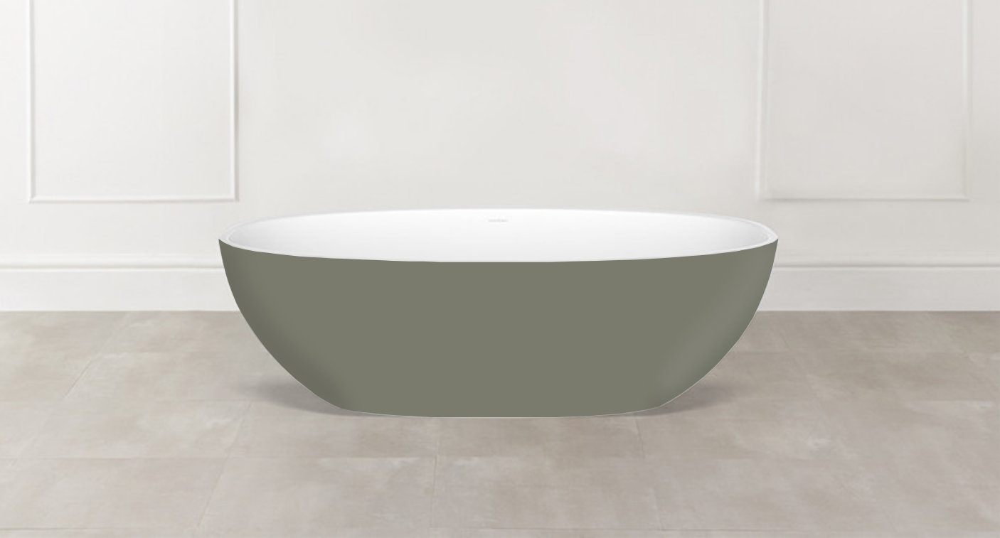 Victoria + Albert Barcelona Painted 66-7/8" x 31-3/4" Freestanding Soaking Bathtub in Volcanic ...