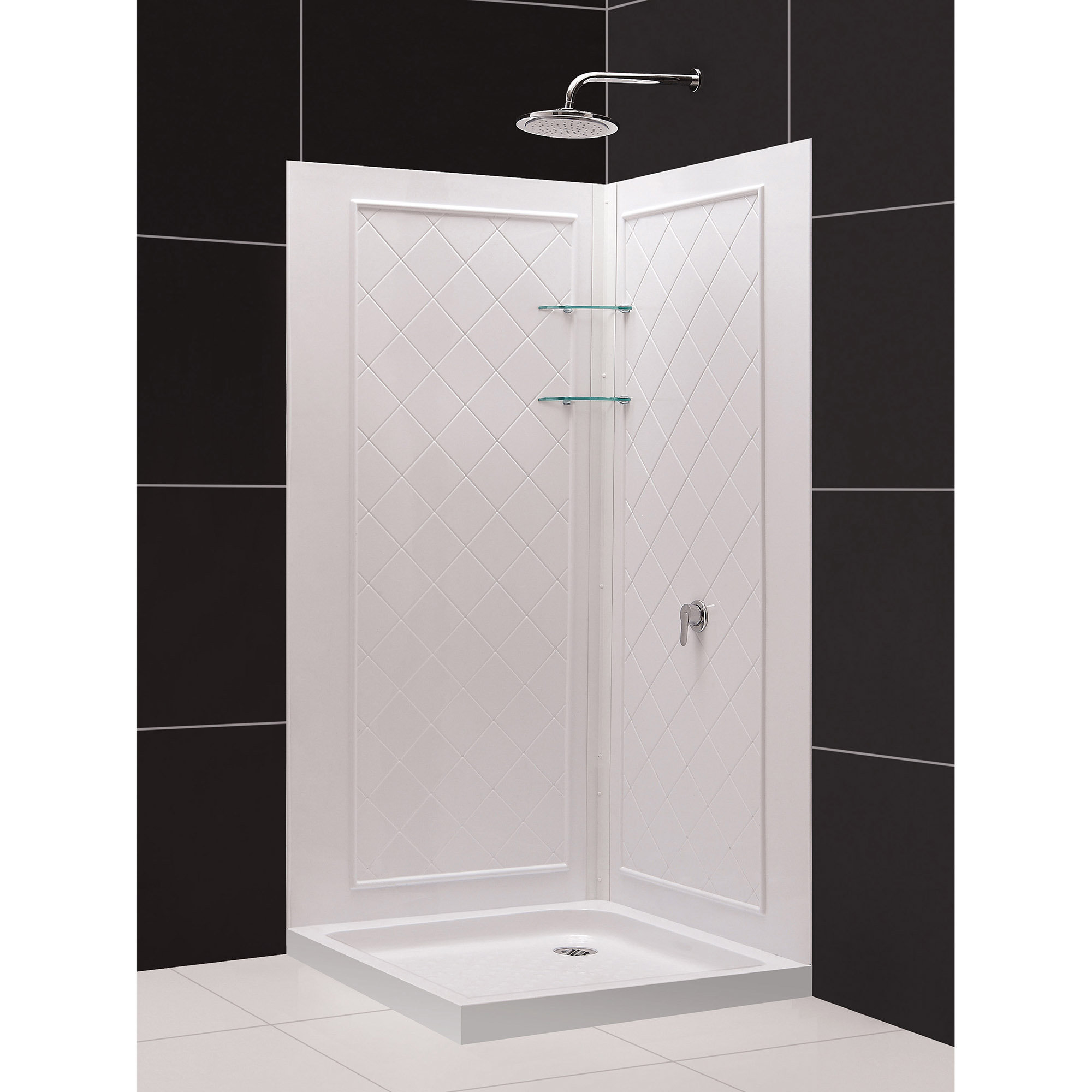 DreamLine Flex 36" x 76.75" Rectangle Pivot Shower Enclosure With Base ...