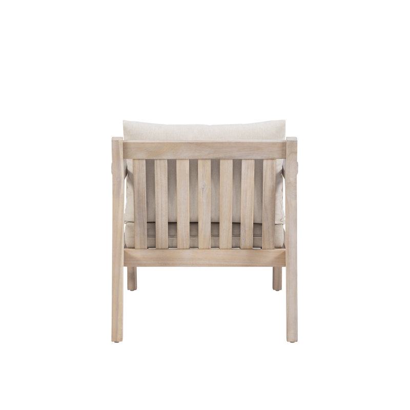 Joss & Main Amina Outdoor Solid Wood Acacia Chair with Cushions ...