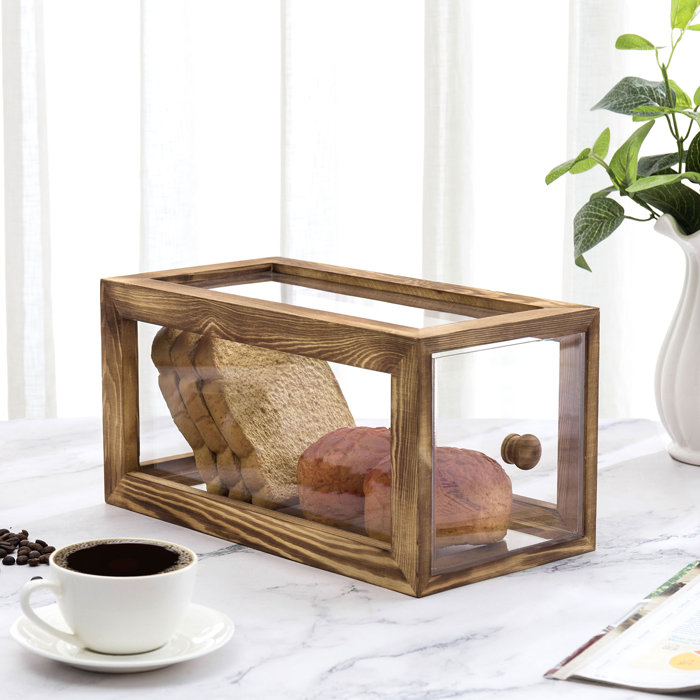 MyGift Wood Frame Clear Bread Loaf Storage Box & Reviews | Wayfair