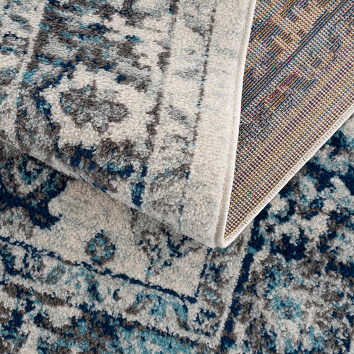 Ophelia & Co. Hyde Performance Blue Rug & Reviews | Wayfair