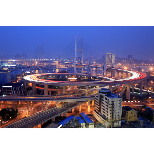 Ebern Designs Asilin Shanghai Night Scene On Canvas Photograph | Wayfair