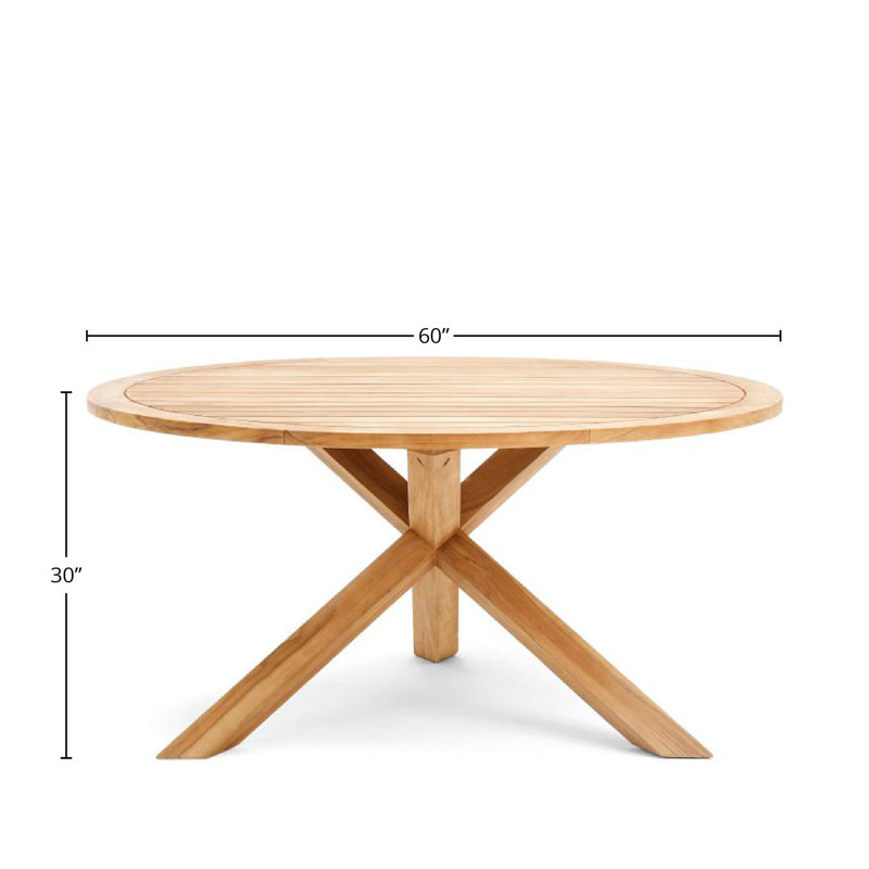 Winston All-Natural Teak Outdoor 60" Round Dining Table | Wayfair