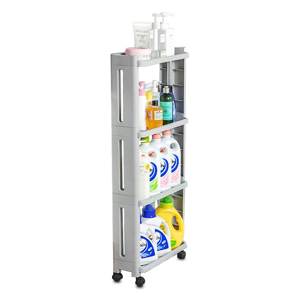 STARSKY 4 Tier Slim Storage Cart , Mobile Laundry Room Organization And ...