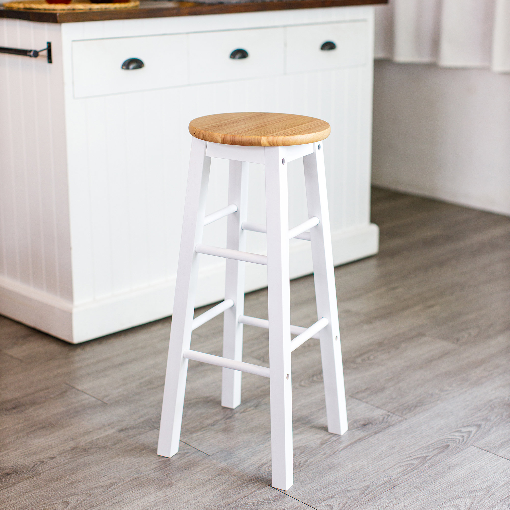 Winston Porter Robin Solid Wood Short & Bar Stool & Reviews | Wayfair