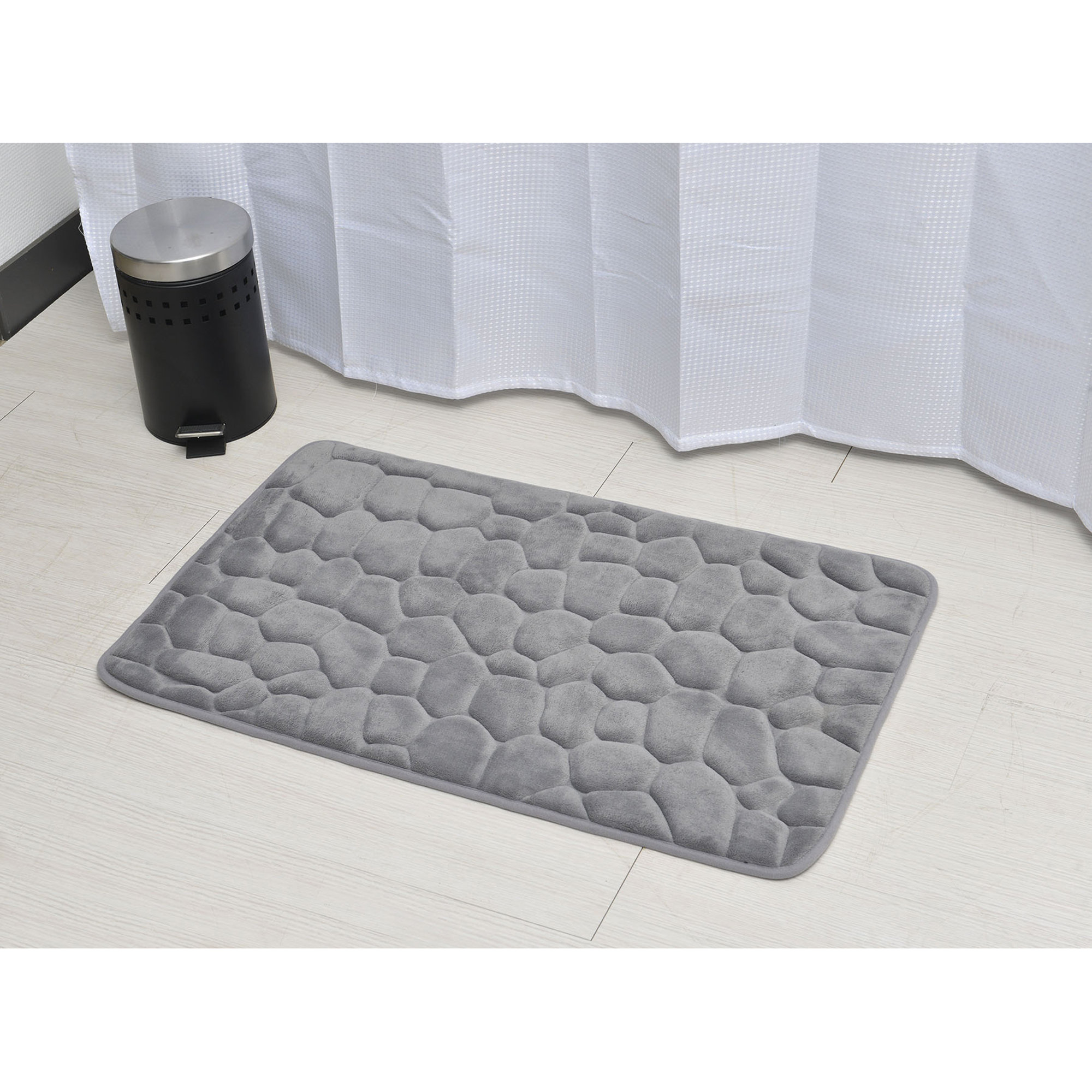 Evideco Cobble Stone Mat 3D Shaped Rectangle Non-Slip Bath Mat ...