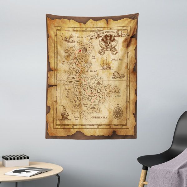 Abakuhaus Old Paper Treasure Map Tapestry | Wayfair.co.uk