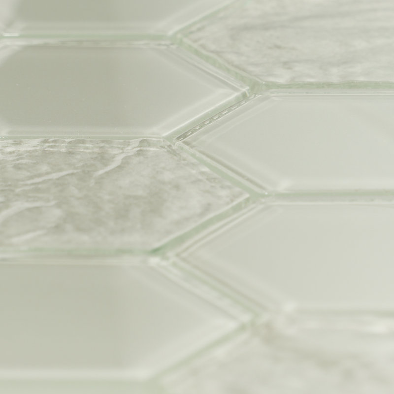Qube Tiles Touch 3" x 3" Glass Gray Hexagon Mosaic Tile | Wayfair