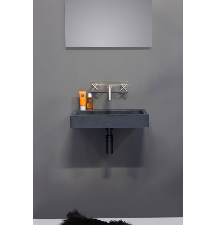 Ebern Designs Lanel 50Cm Single Bathroom Vanity Top in Grey with Sink ...