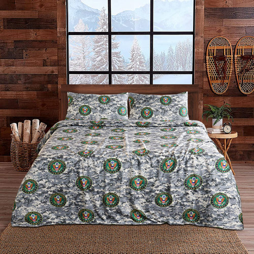 US Army Bedding US Army Camo Green Logo 100% Microfiber Camouflage ...