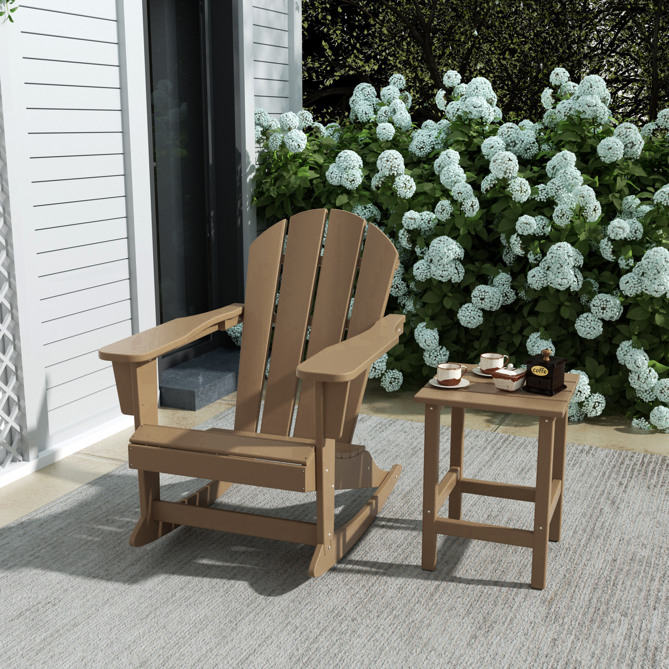 Rosecliff Heights Outdoor Danko Rocking Plastic Chair & Reviews | Wayfair