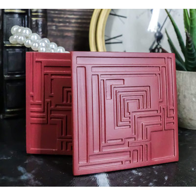 Latitude Run® Frank Lloyd Wright Textile Block System Design Maroon ...