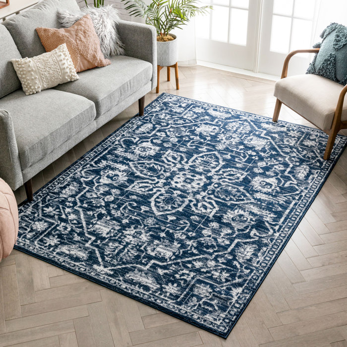 Well Woven Dazzle Power Loom Dark Blue/White Rug & Reviews | Wayfair.co.uk