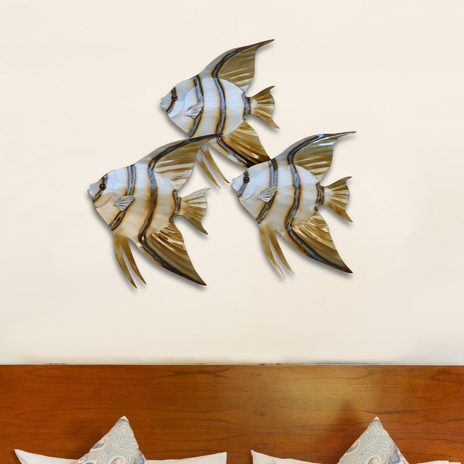 Bayou Breeze Angelfish School of 3 Metal Wall Décor & Reviews | Wayfair