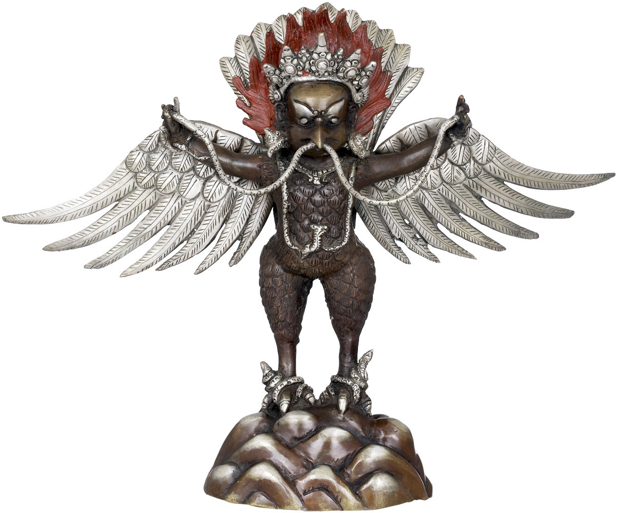 Exotic India Standing Garuda with Stretched Wings and A Snake in His ...