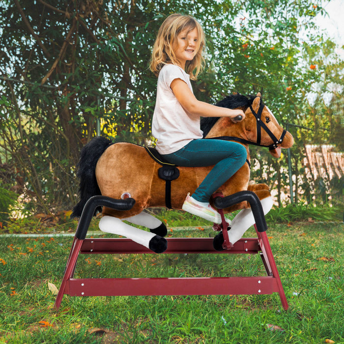 Qaba Kids Plush Spring Rocking Horse & Reviews | Wayfair