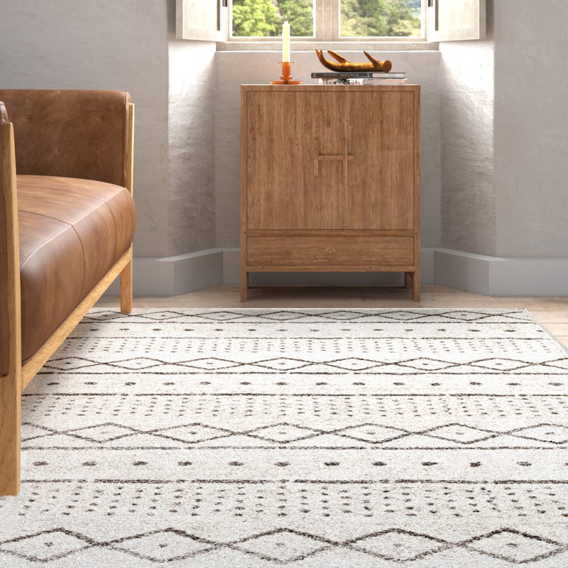 Union Rustic Januario Geometric/Striped Off-White Area Rug & Reviews ...