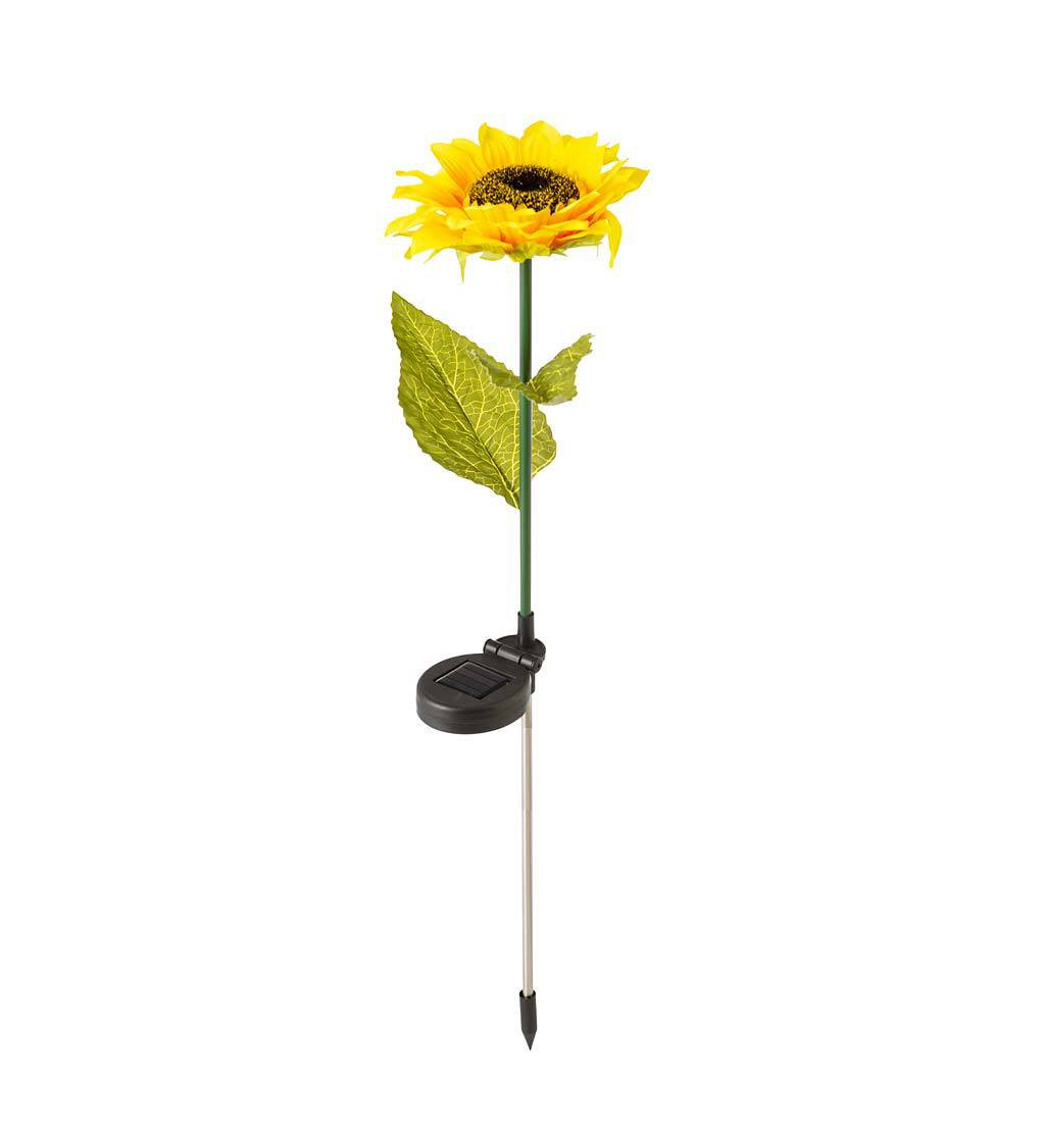 Wind & Weather Solar-Powered Sunflower Garden Stake | Wayfair