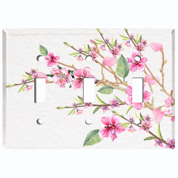 WorldAcc Sakura Flower Tree 3-Gang Toggle Light Switch Wall Plate | Wayfair