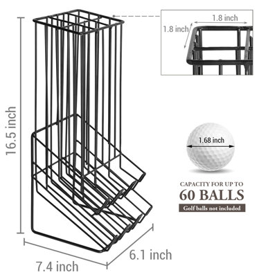 WFX Utility™ Black Metal Wire Golf Ball Storage Rack | Wayfair