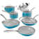 Gotham Steel Aqua Blue 12 Piece Nonstick Ceramic Cookware Set, Oven ...