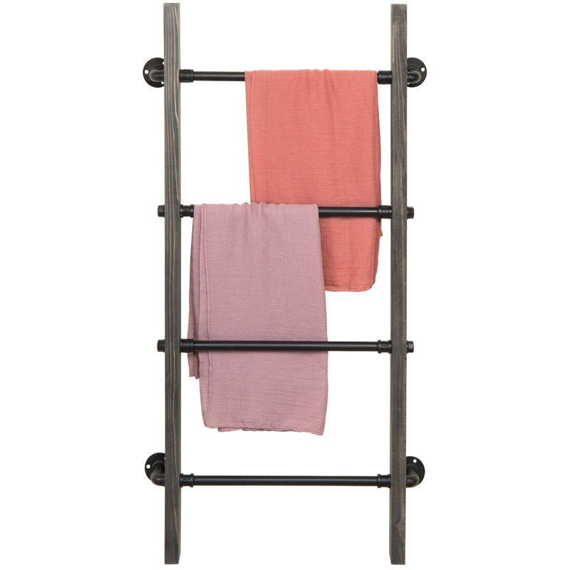 17 Stories Industrial Pipe Wall-Mounted Towel Ladder Rack & Reviews ...
