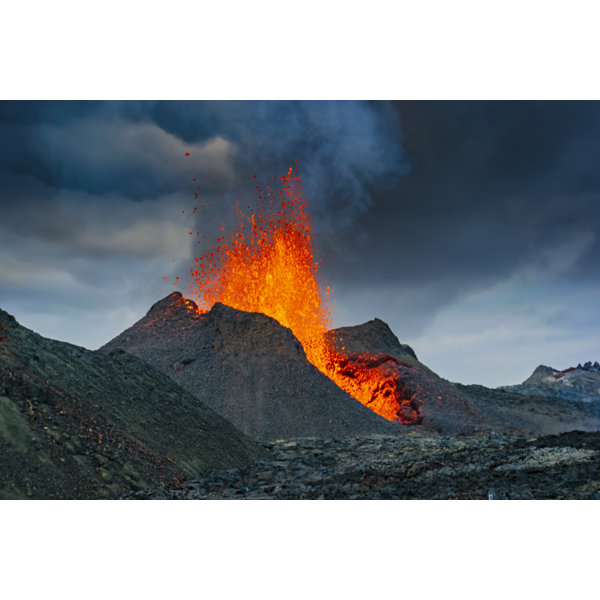 Alpen Home Iceland Volcanic Eruption by - Wrapped Canvas Photograph ...