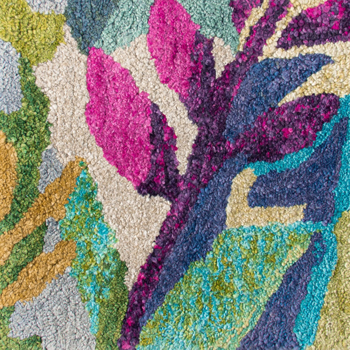 CompanyC Galleria Handmade Wool Blue/Green/Yellow Rug & Reviews | Wayfair