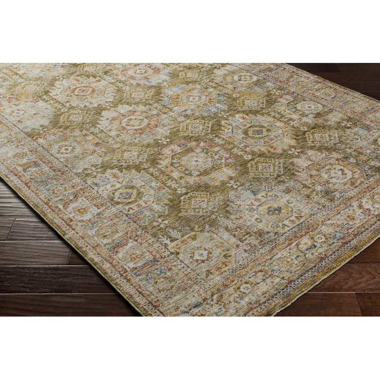 Bungalow Rose Performance Olive Rug | Wayfair