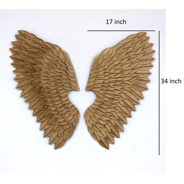 Everly Quinn 2 Piece Engle Wings Metal Wall Décor Set | Wayfair