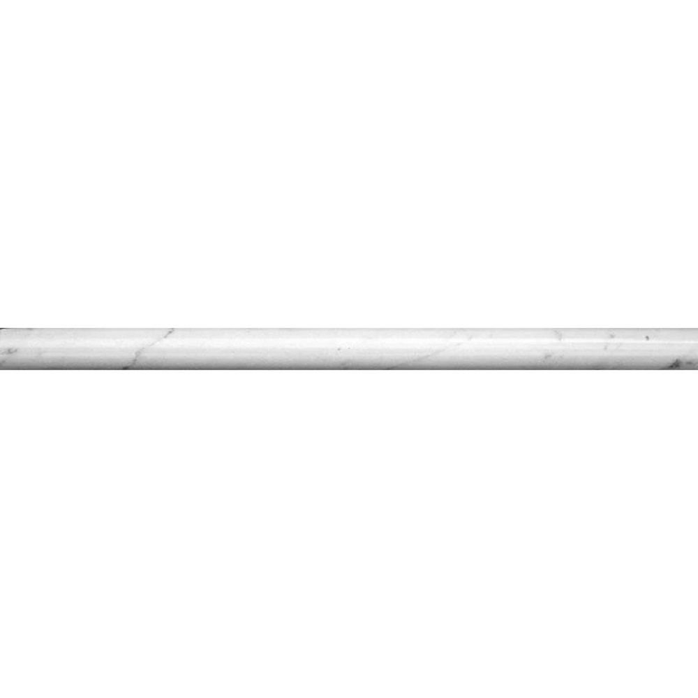 Apollo Tile 12" x 0.6" Polished Marble Pencil Liner Tile Trim in White ...