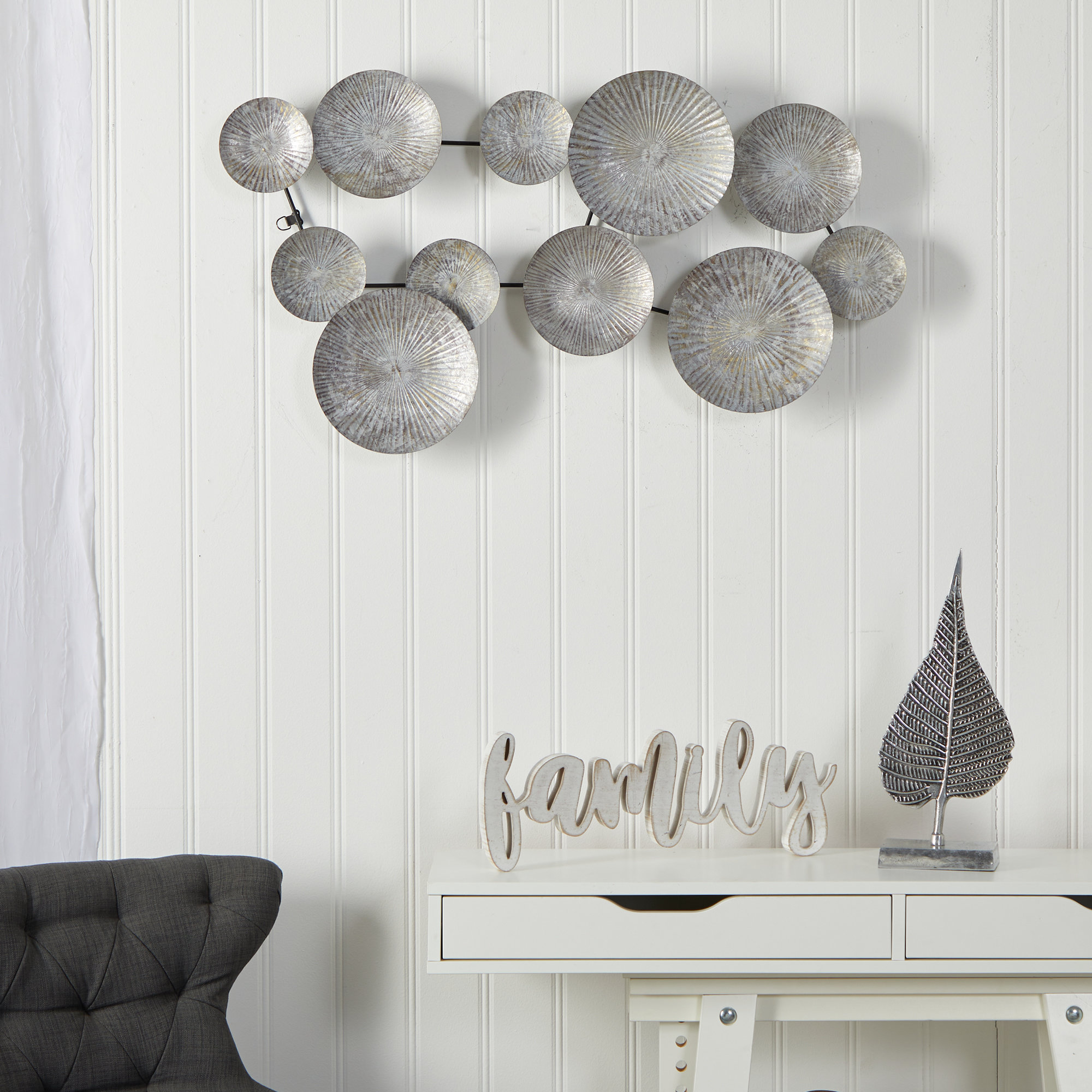 Dakota Fields Galvanized Textured Plates Antique Wall Décor | Wayfair