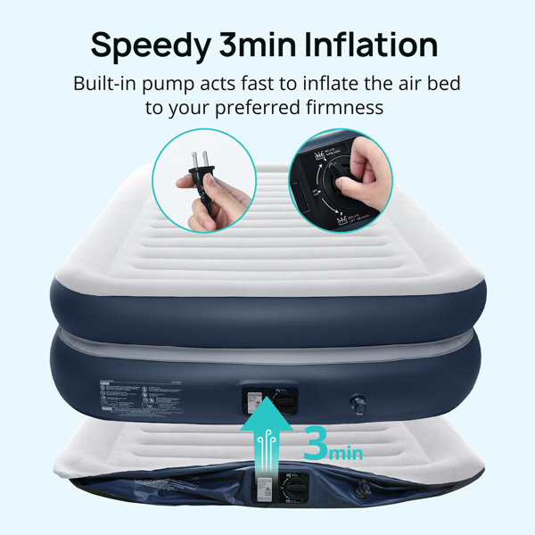 EVAJOY Full Size Air Mattress With Built In Pump, 18'' Inflatable ...