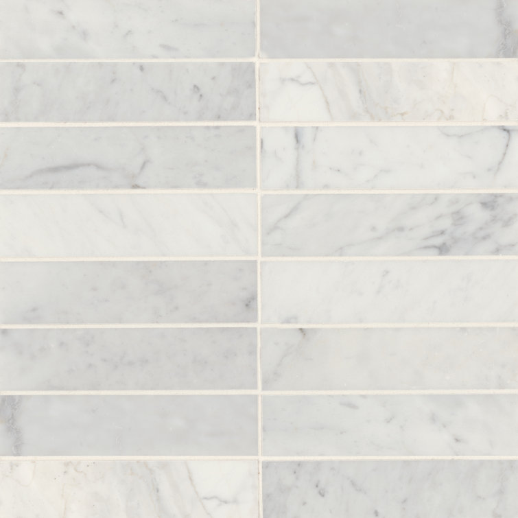 Bedrosians Monet Honed 2'' x 8'' Straight Edge Marble Singular Tile ...