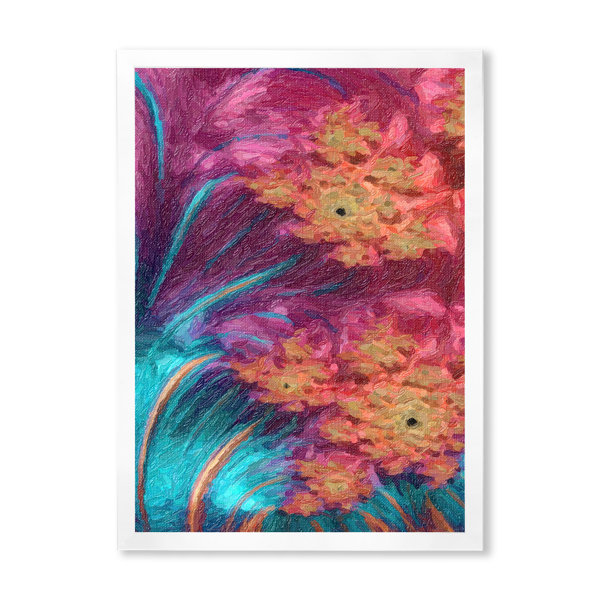 Wrought Studio Purple Stroke Of Flowers Stroke Of Flowers - Single ...