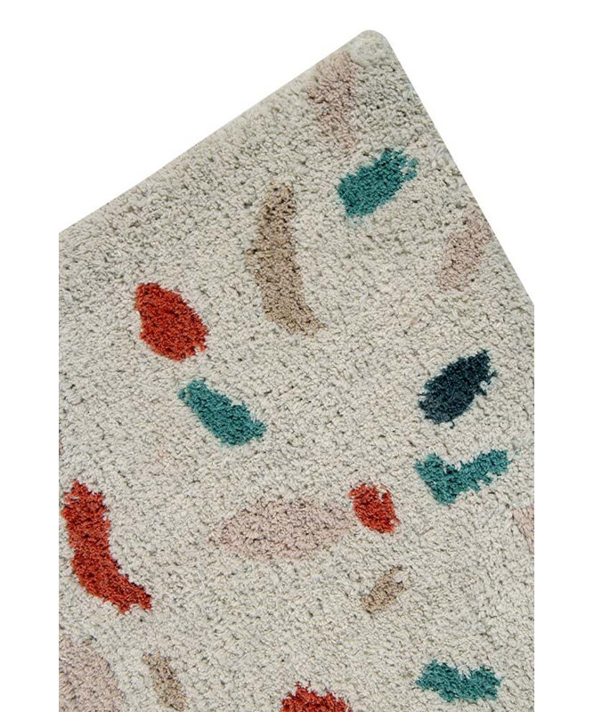 Lorena Canals Terrazzo Handmade Hand-Knotted Cotton White/Red/Blue ...
