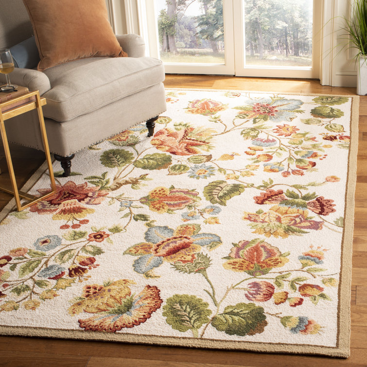 Lark Manor Hollander Floral Handmade Looped Wool Area Rug & Reviews ...