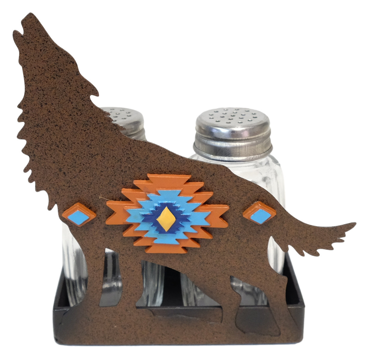 De Leon Collections Metal Pecos Southwestern Tribal Howling Wolf Salt ...