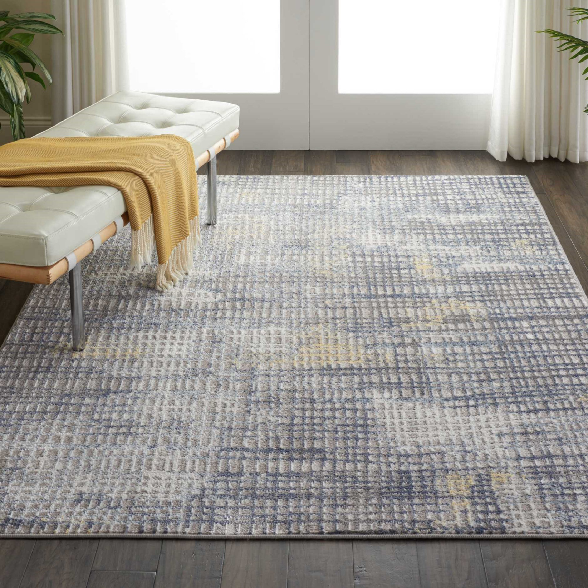 Wrought Studio Engleman Contemporary Blue/White Area Rug & Reviews ...