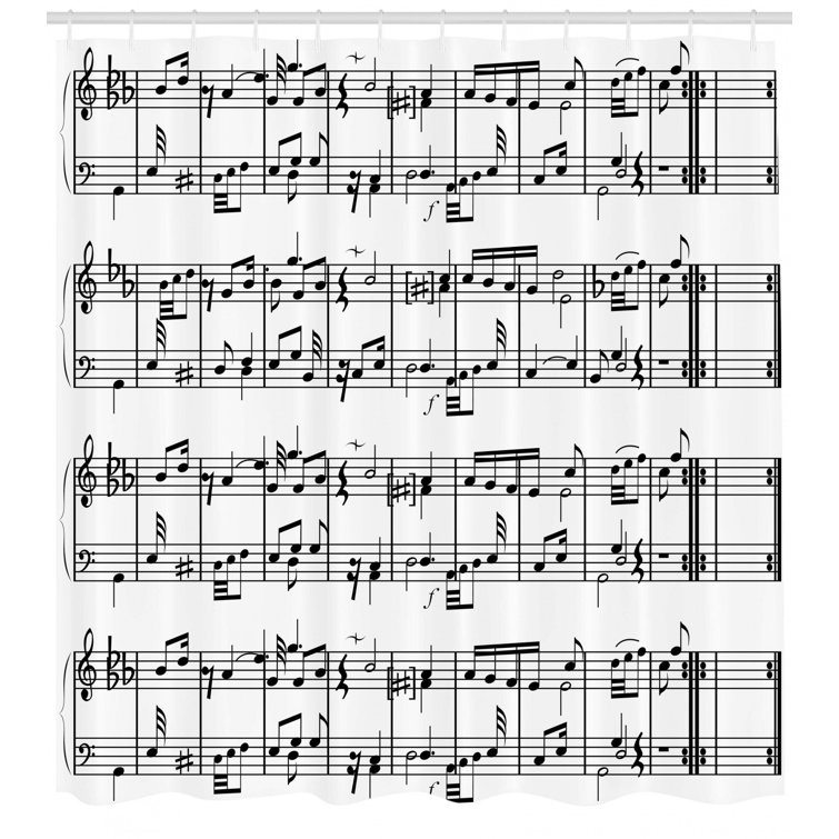 Ebern Designs Patrice Music Musical Notes on The Clef Illustration ...