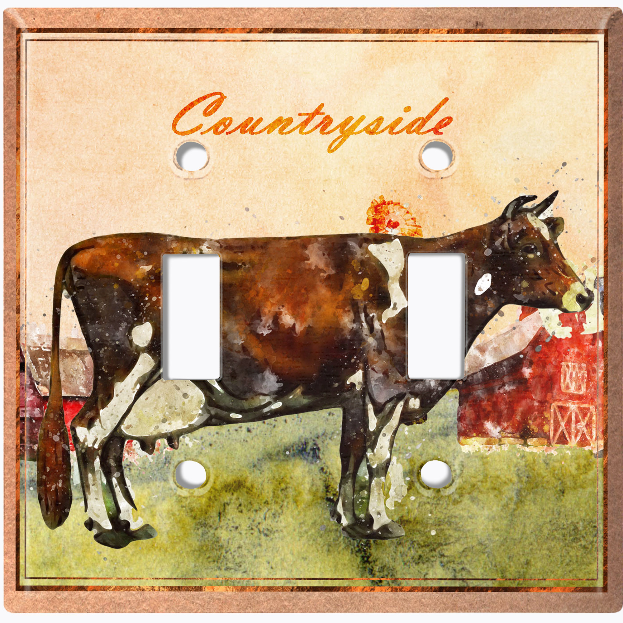 WorldAcc Metal Light Switch Plate Outlet Cover (Animal Farm Country ...