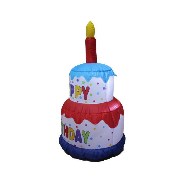 The Party Aisle™ Happy Birthday Cake Inflatable | Wayfair