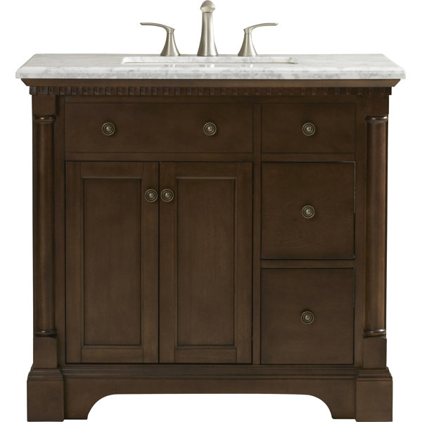 Darby Home Co 37'' Free-standing Single Bathroom Vanity with Marble ...