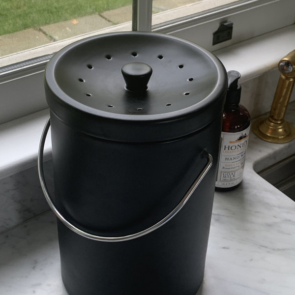 Fox Run Brands Ceramic Indoor Kitchen Composter with Latching Lid | Wayfair